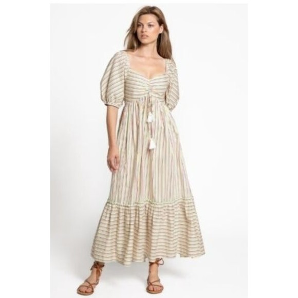 Fore | Dresses | Fore Tie Front Puff Sleeve Maxi Dress Fore Collection ...